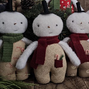 Primitive Snowman - Winter Folk Art Snowmen - Tiered Tray Snowman Home ...
