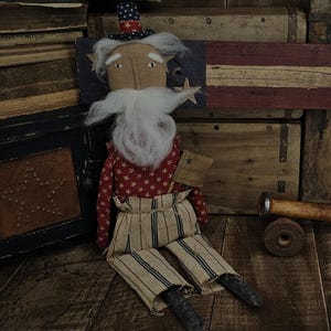 Primitive Uncle Sam - July 4th Uncle Sam Heirloom Doll - Folkart ...