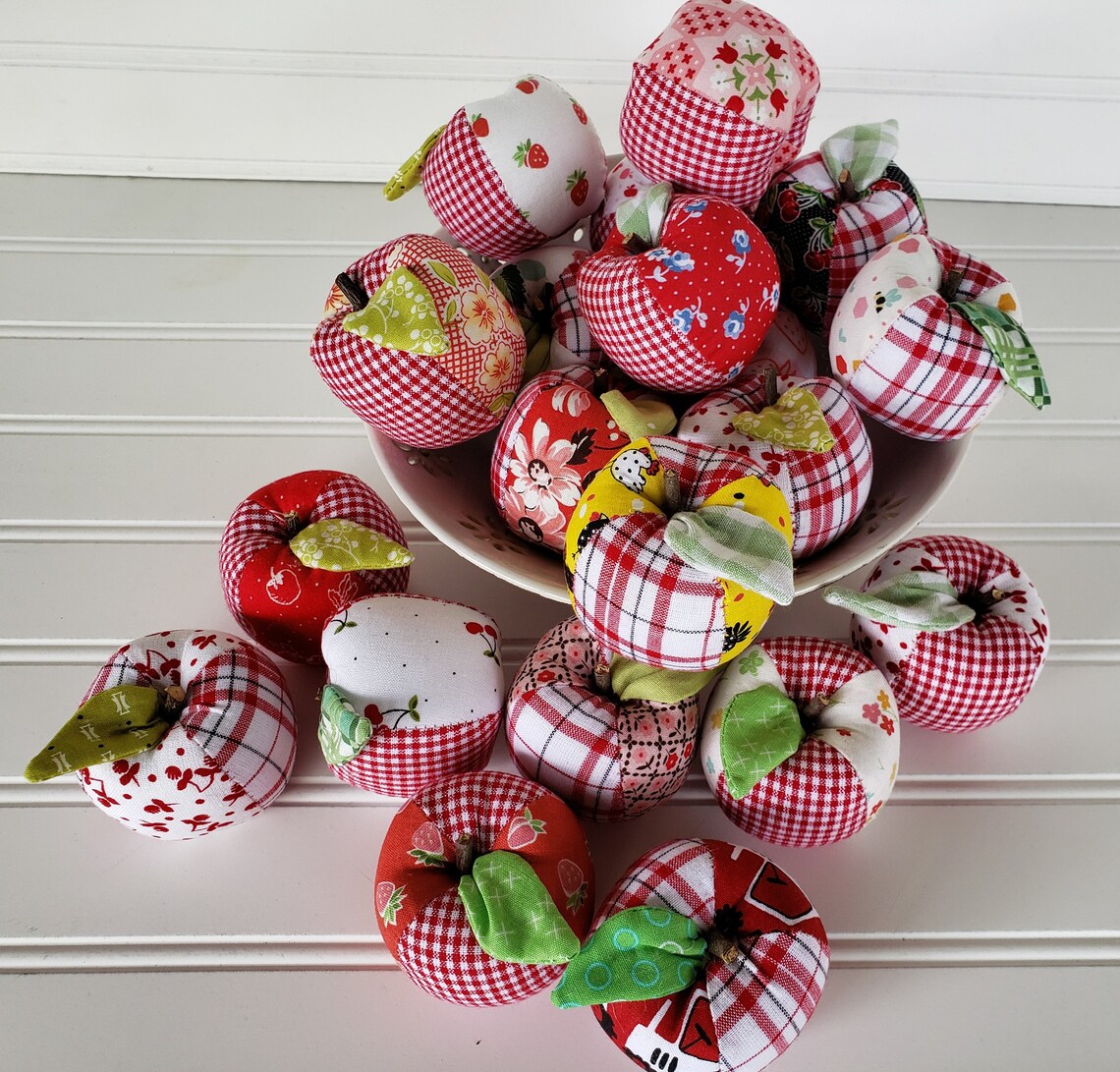 Patchwork Apple Bowl Filler Country Apple Summer Apple - Etsy Canada