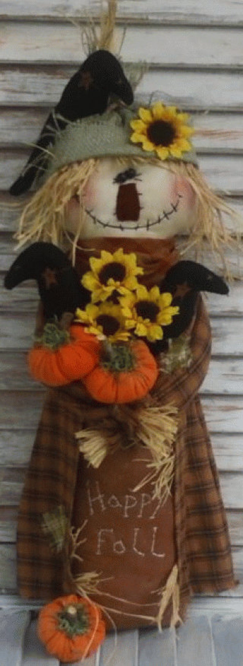 Fall Craft Pattern Happy Fall Scarecrow E-pattern Harvest - Etsy