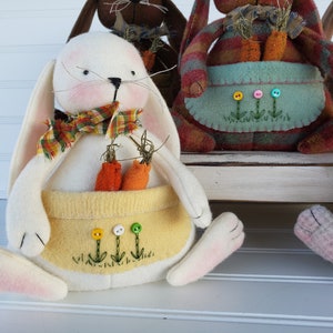 Primitive Pattern - Bunny E Pattern - Wool Rabbit Digital Pattern ...