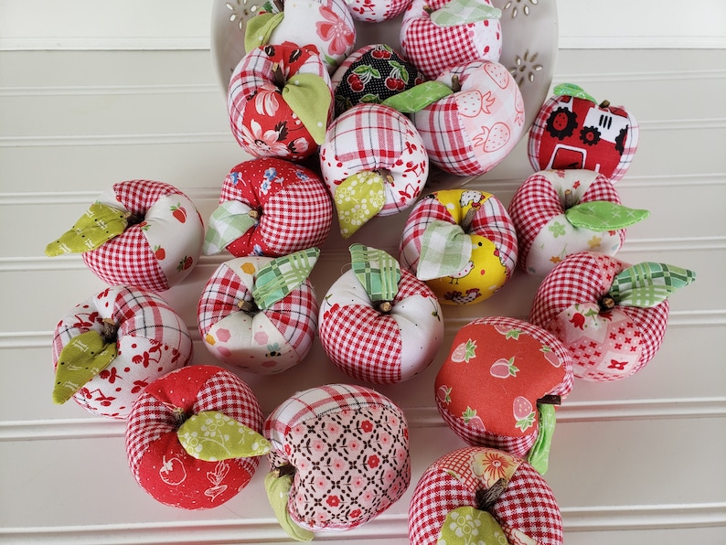 Patchwork Apple Bowl Filler Country Apple Summer Apple - Etsy Canada