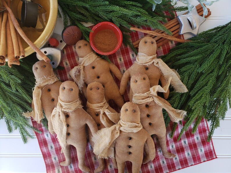 Primitive Gingerbread Man Ornament Grungy Christmas - Etsy