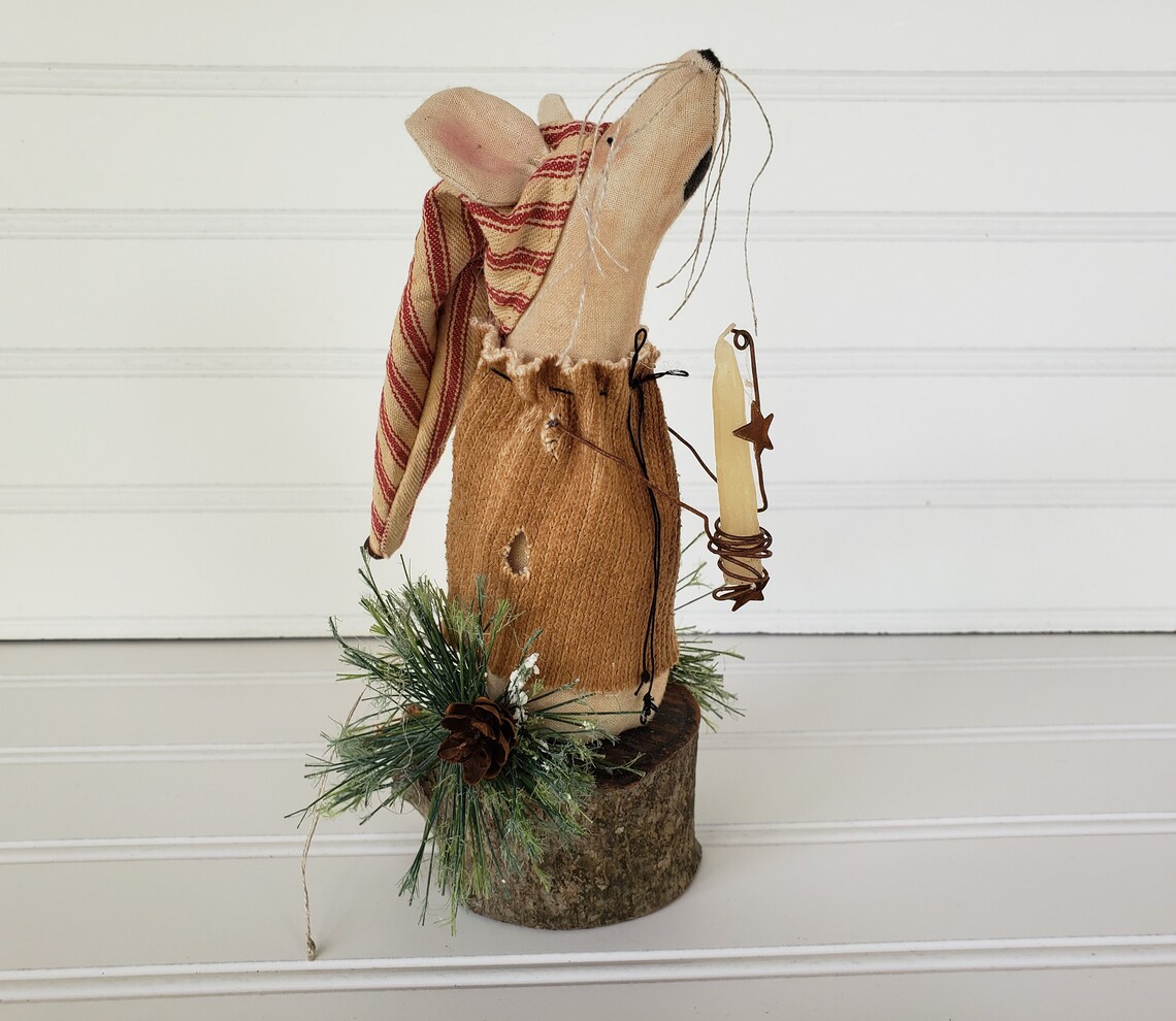 Primitive Christmas Homeless Mouse Country Mouse Handmade | Etsy