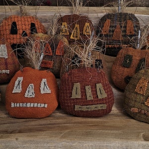 Folkart Wool Halloween Jacks Set~jack O Lantern Cupboard Tuck Hanger ...