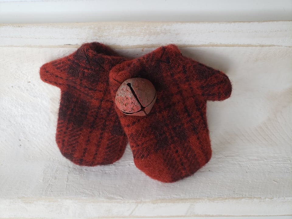 Wool Mittens Ornament - Christmas Winter Mittens - Wool Home Décor ...