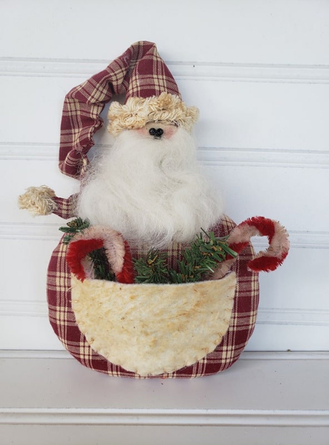 Craft Pattern - Santa Pocket Ornie E-pattern - Santa Pattern - Santa ...