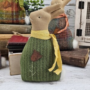 Folkart Wool Rabbit With Rusty Tulip - Primitive Spring Tiered Tray ...