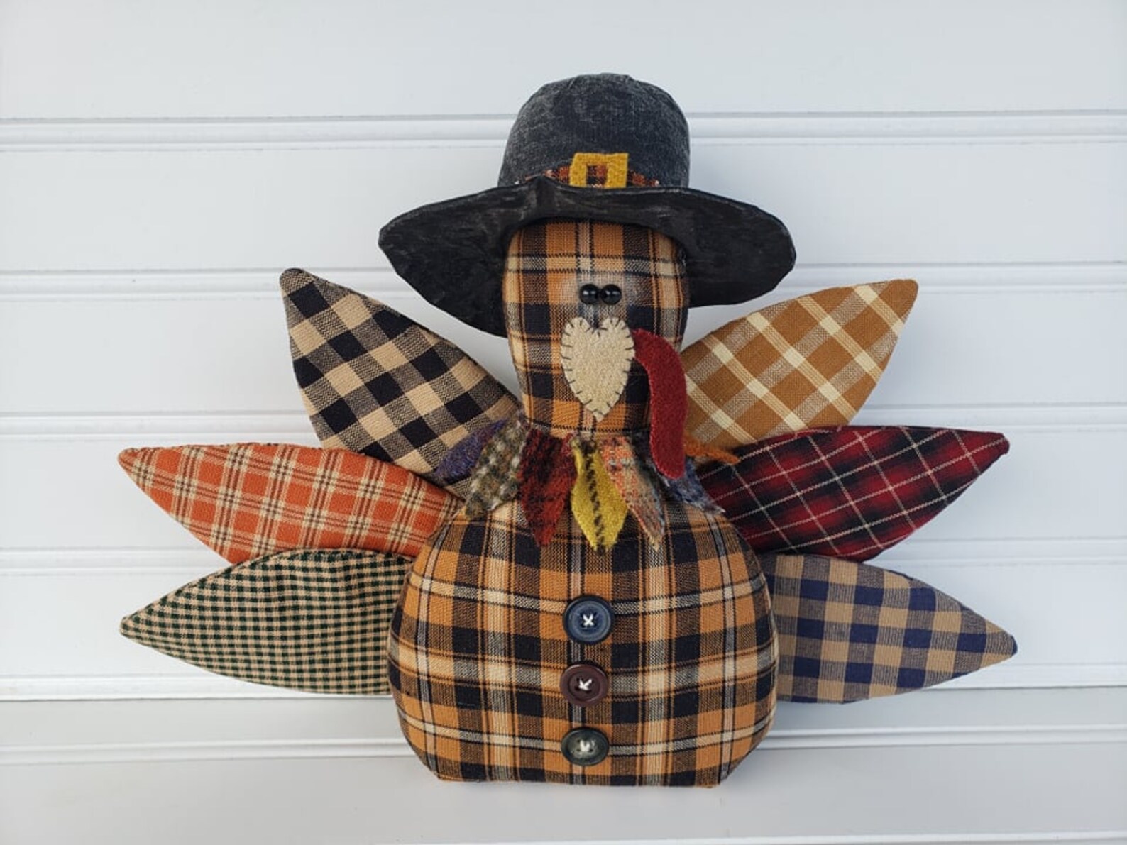 Thanksgiving Turkey Homespun Patchwork Thanksgiving Turkey | Etsy