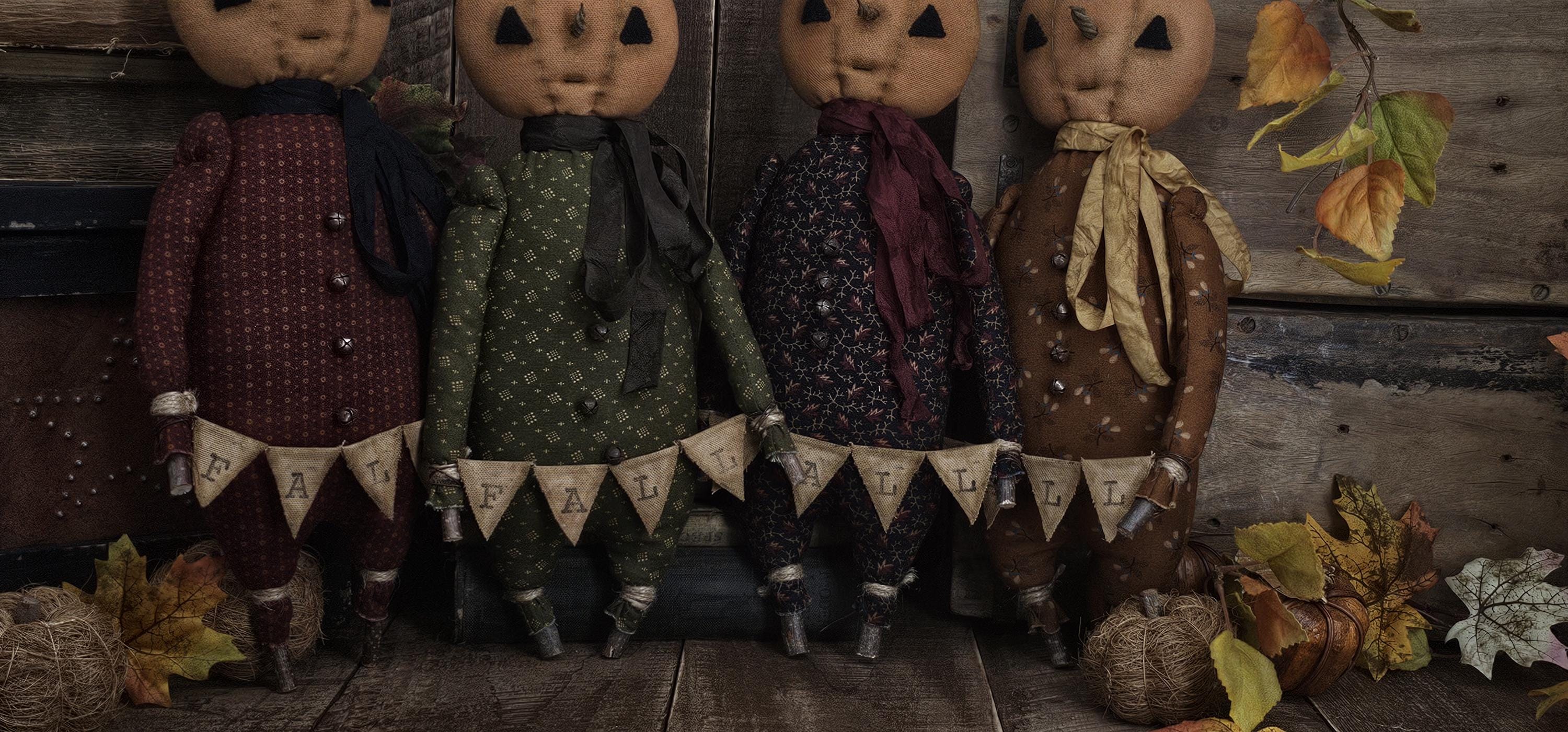Primitive Pumpkin Peg Doll Fall Home Decor - Rustic Fall Farmhouse ...