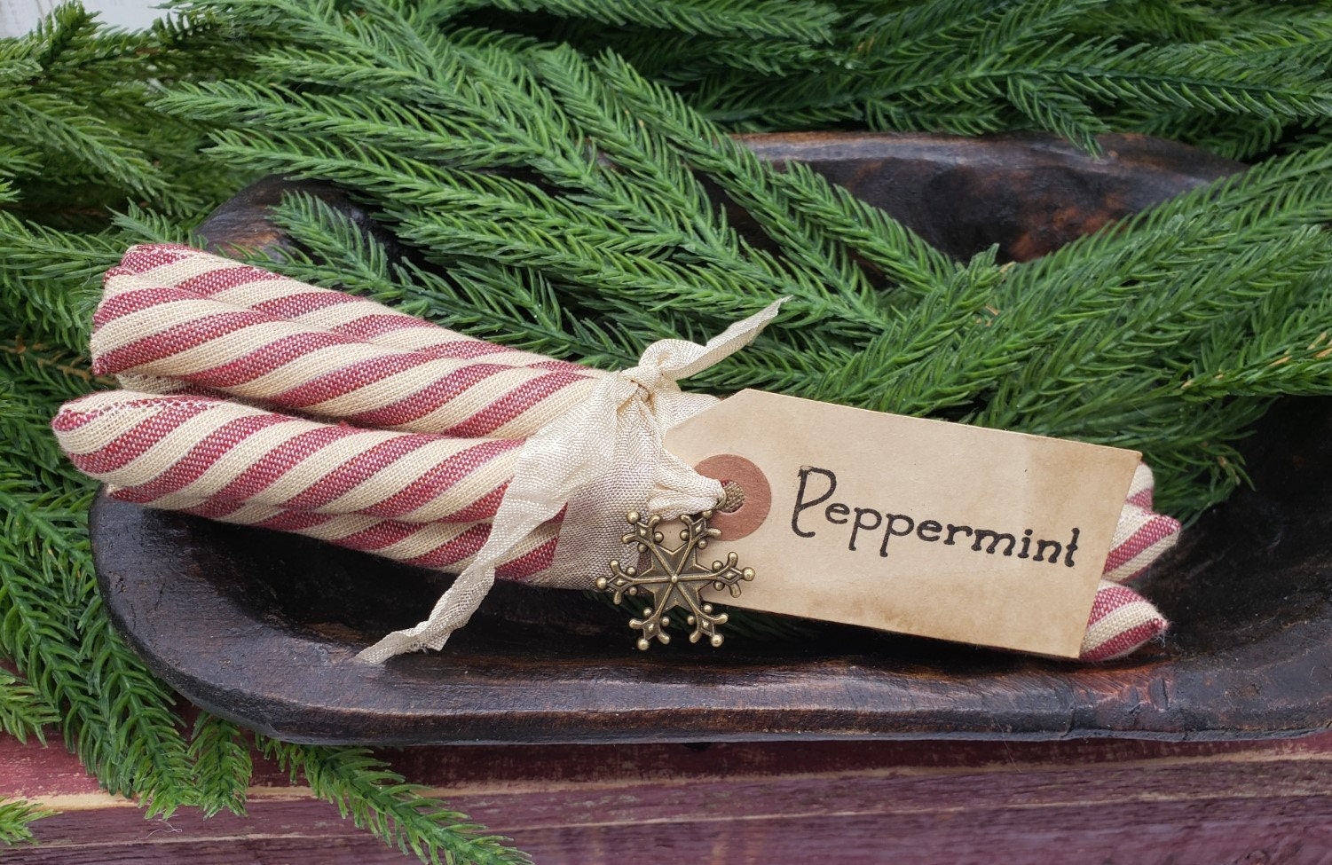 Vintage Fabric Peppermint Sticks - Christmas Candy Tiered Tray Decor ...