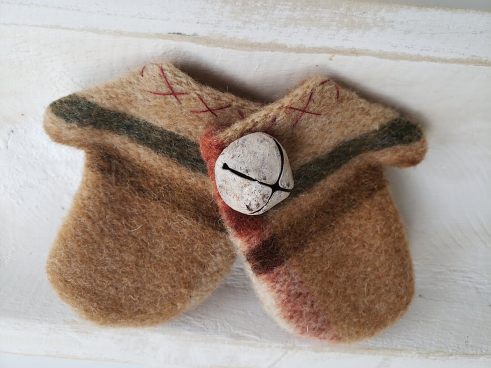 Wool Mittens Ornament Christmas Winter Mittens Wool Home - Etsy