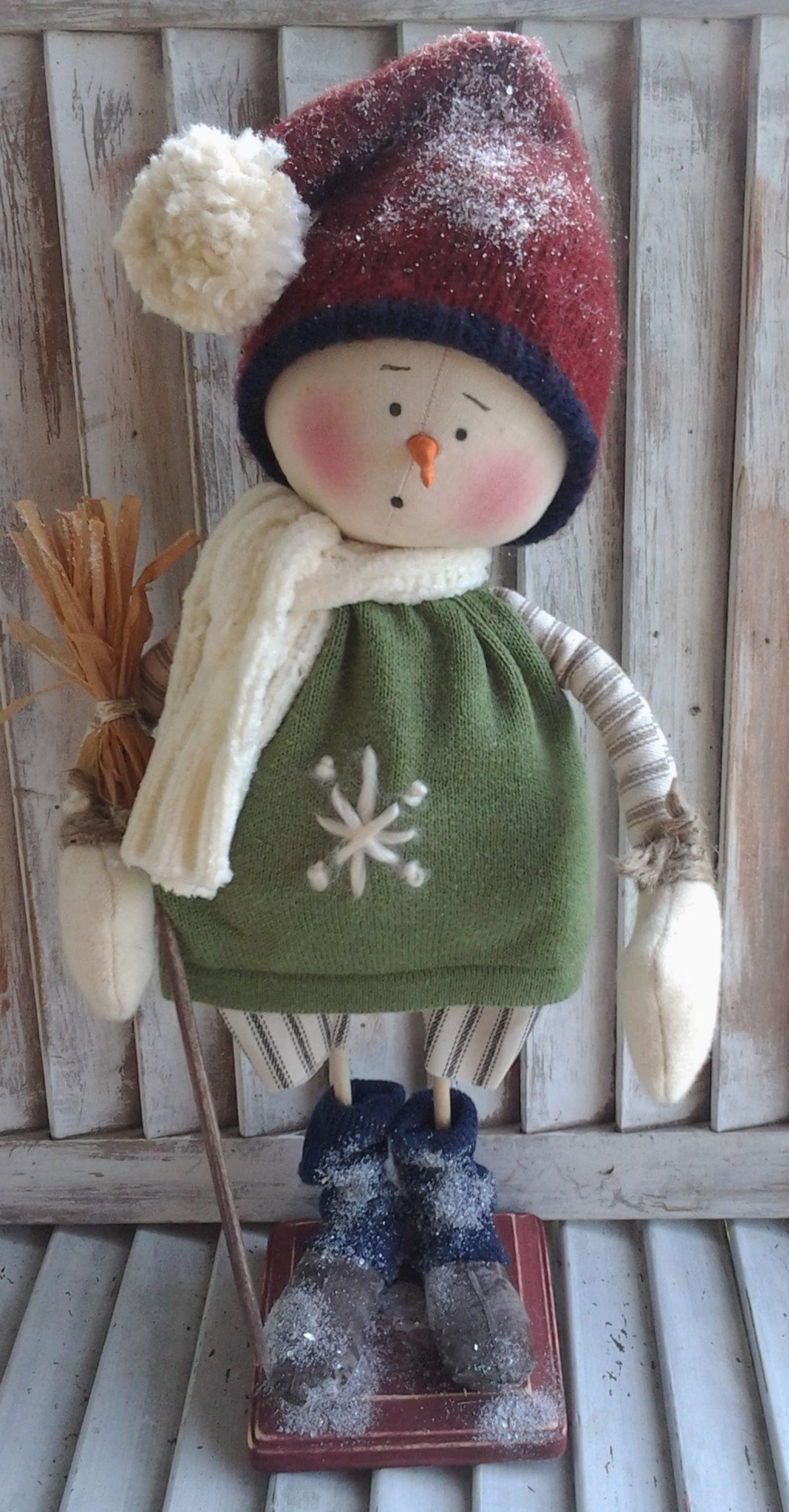 Primitive Pattern Primitive Snowman Leo E-pattern Snowman | Etsy