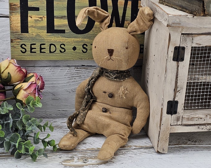 Primitive Worn Vintage Look Bunny - Folkart Spring Easter Bunny Rabbit ...
