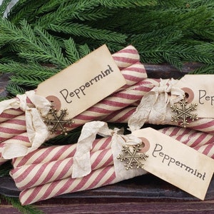 Vintage Fabric Peppermint Sticks - Christmas Candy Tiered Tray Decor ...