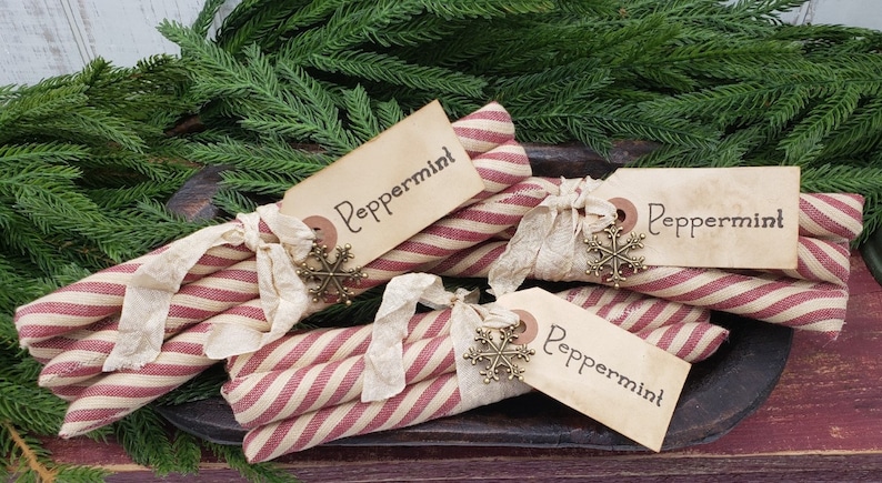 Vintage Fabric Peppermint Sticks - Christmas Candy Tiered Tray Decor ...
