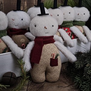 Primitive Snowman - Winter Folk Art Snowmen - Tiered Tray Snowman Home ...