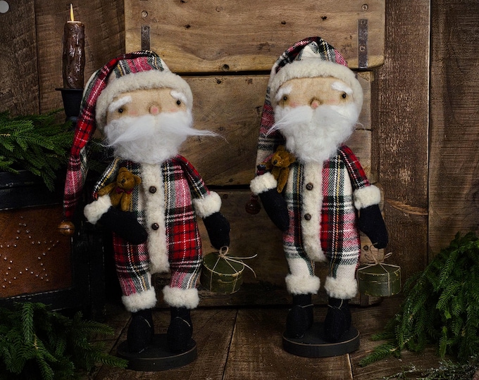 Primitive Jolly Santa Claus - Farmhouse Rustic Christmas Saint Nicholas ...