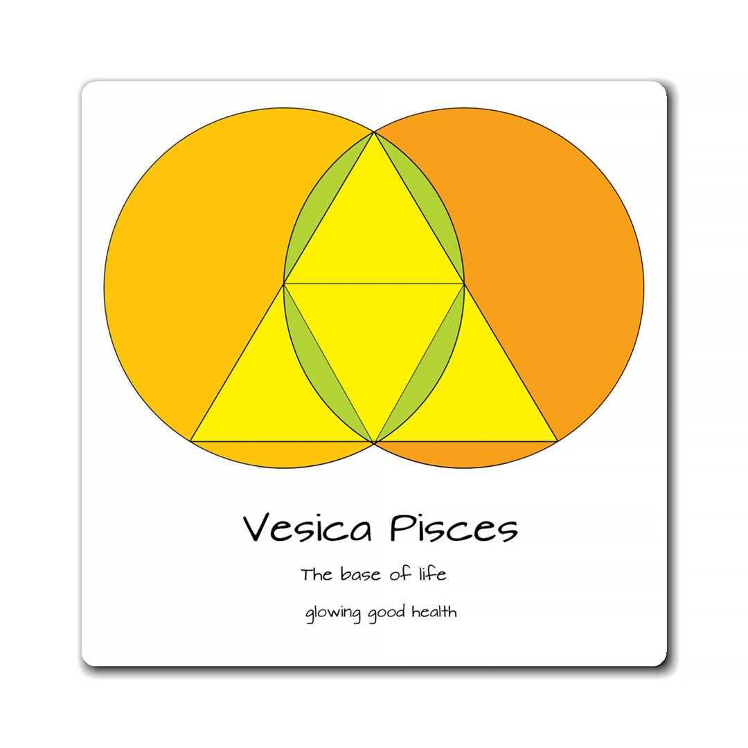 Vesica Pisces Magnet - the Base of Life - Yellow Orange Green ...