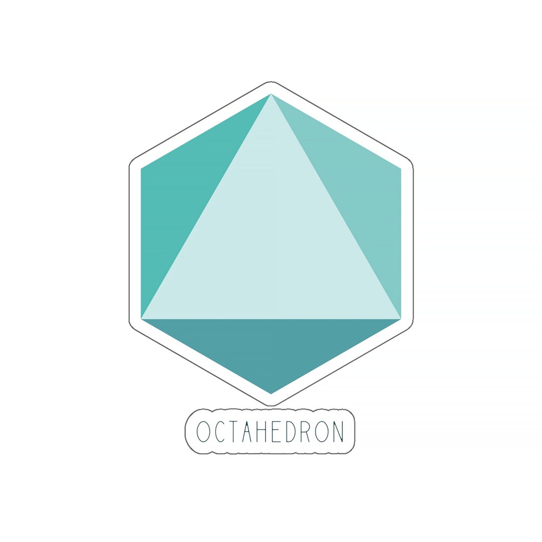 Octahedron Sticker - Metatron's Cube Geometric Graphic Art - Shades of ...