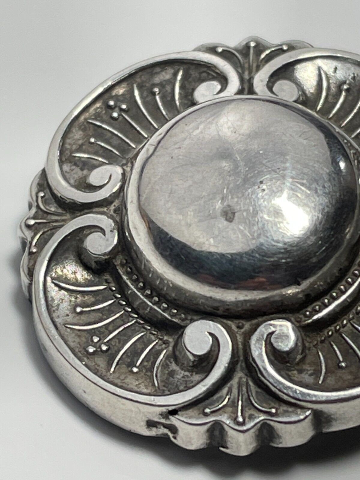 Antique 1883 Victorian Ornate Solid Silver Brooch / Locket & Photograph ...