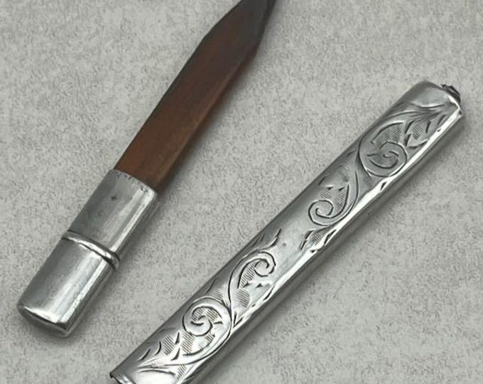 Antique Edwardian Solid Sterling Silver Ornate Carpenters Pencil Case ...