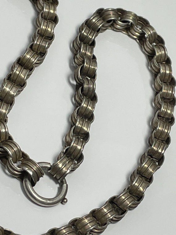 Antique Victorian Chunky Sterling Silver Collar / Boo… - Gem