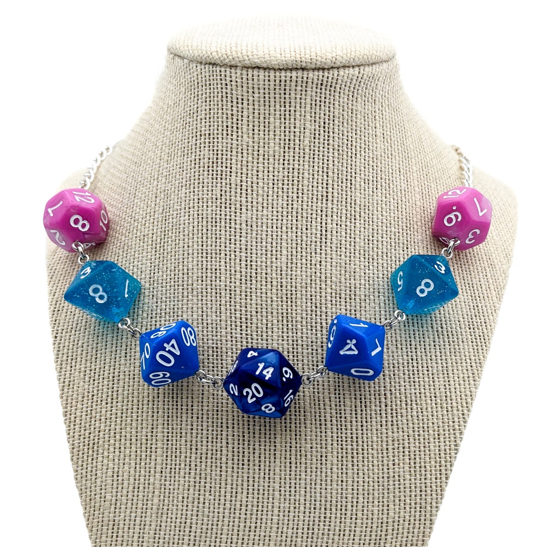 Transmasc Pride Flag Polyhedral Dice Necklace for DND Pathfinder and ...