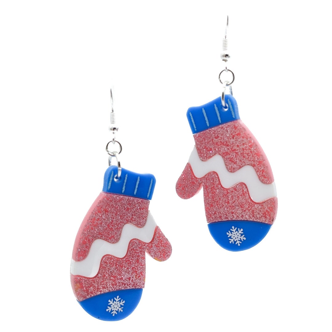 Transgender Pride Mitten Earrings - Trans Pride Flag Earrings - Laser ...