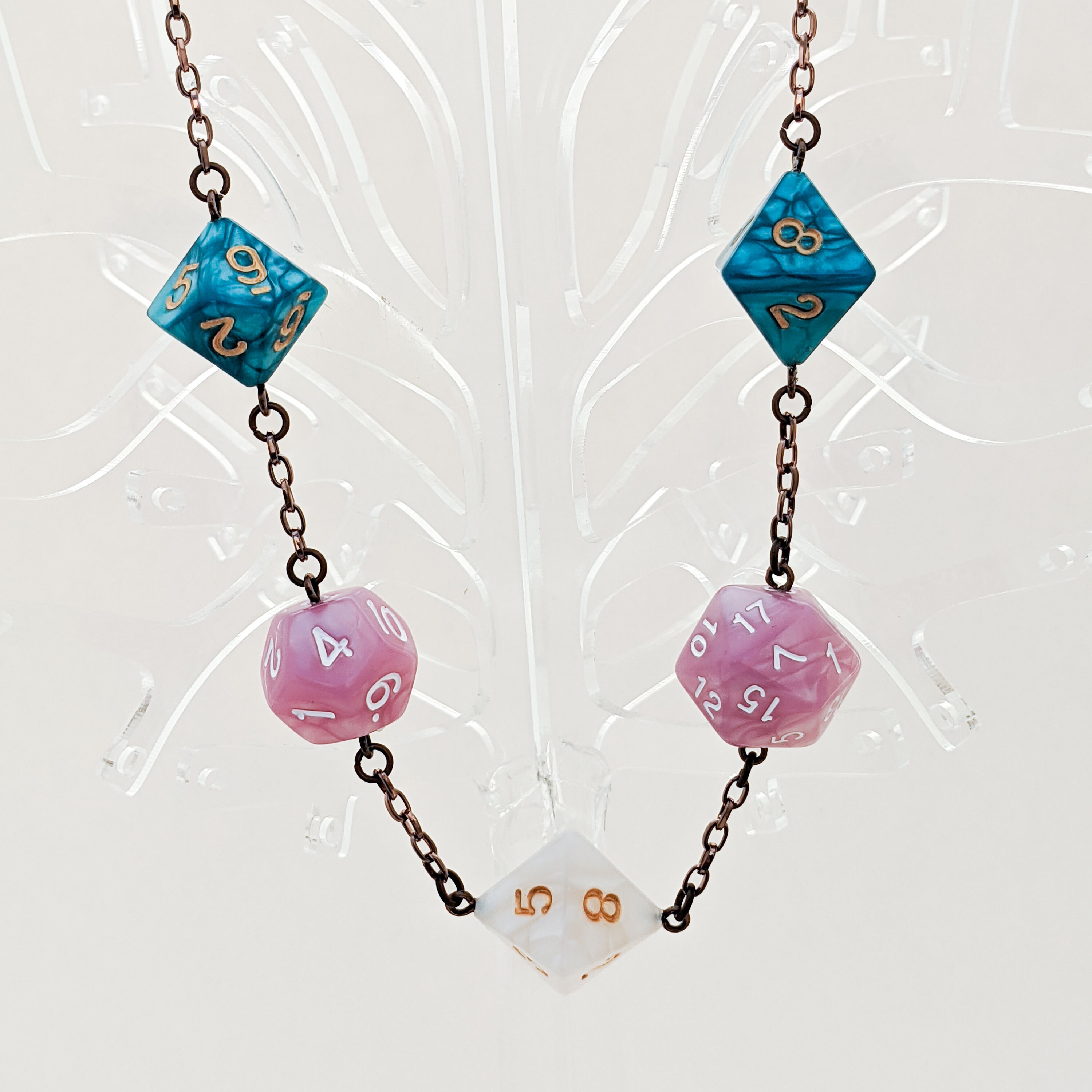 Trans Pride Flag Polyhedral Dice Necklace for DND Pathfinder | Etsy