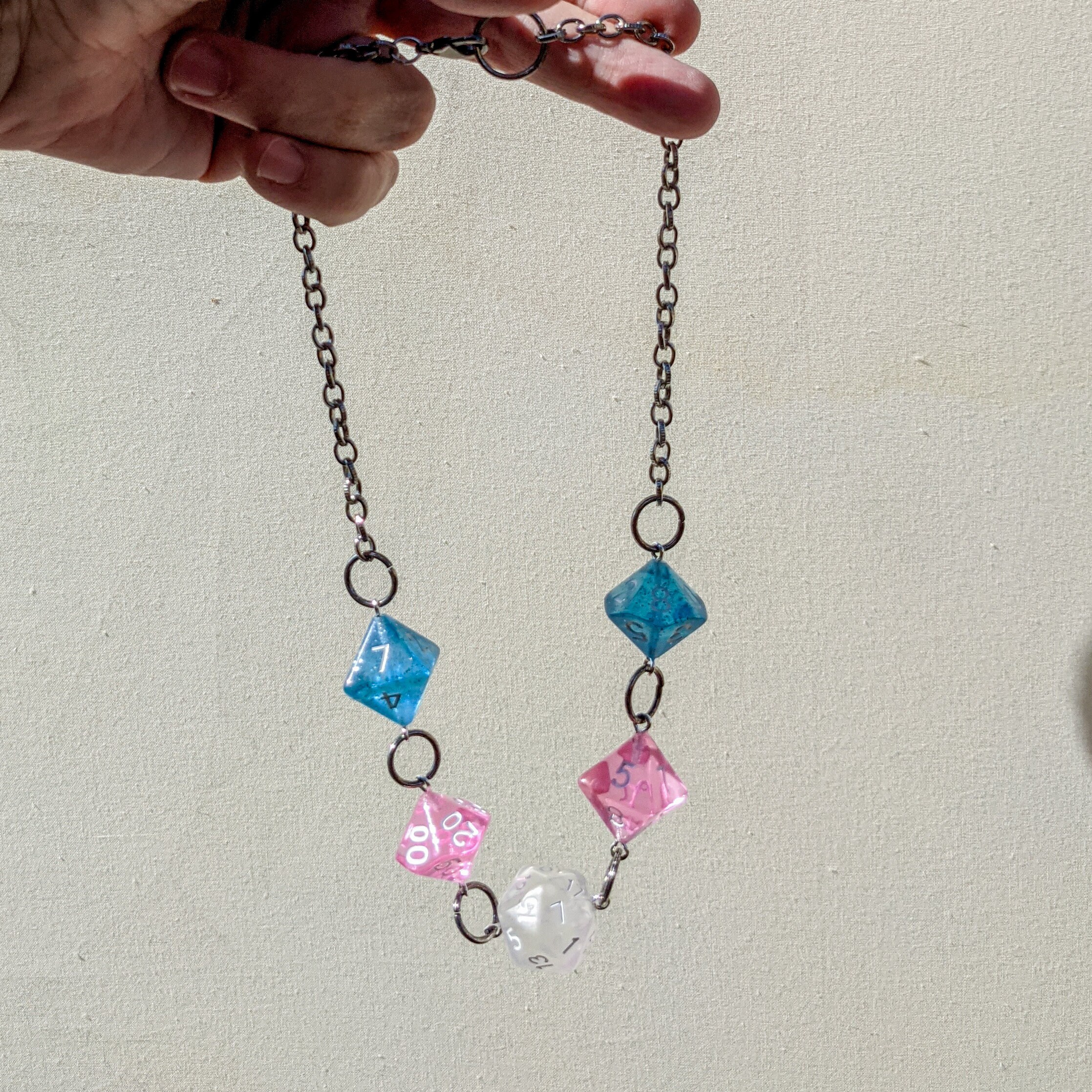 Trans Pride Flag Polyhedral Dice Necklace for DND Pathfinder | Etsy