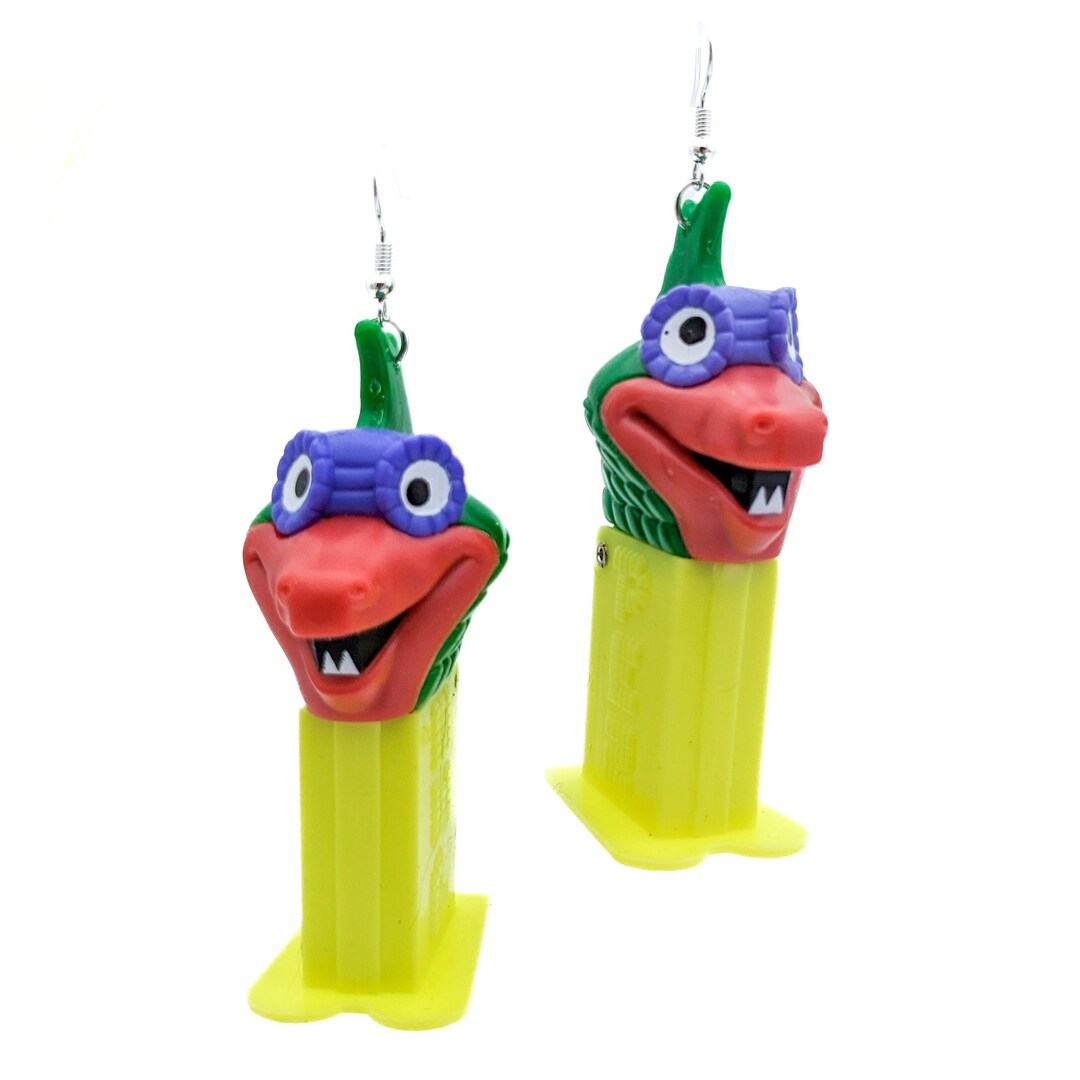 Functional Mini PEZ Earrings - Dinosaur PEZ Dispenser Minis - Cute ...