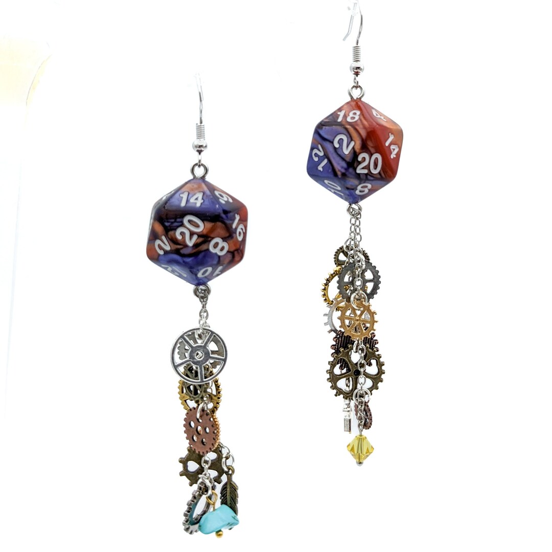 D20 Artificer Character Earrings DND Dice Earrings - Etsy