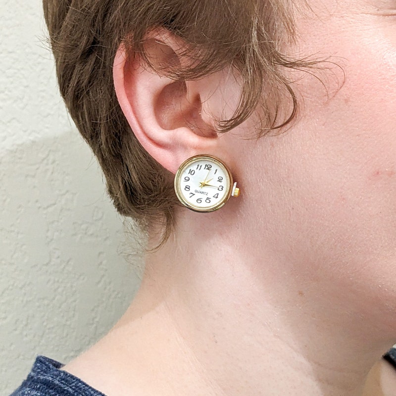 Clock Earrings - Etsy