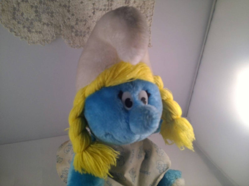 Smurfette Plush 10 1/2 sitting | Etsy
