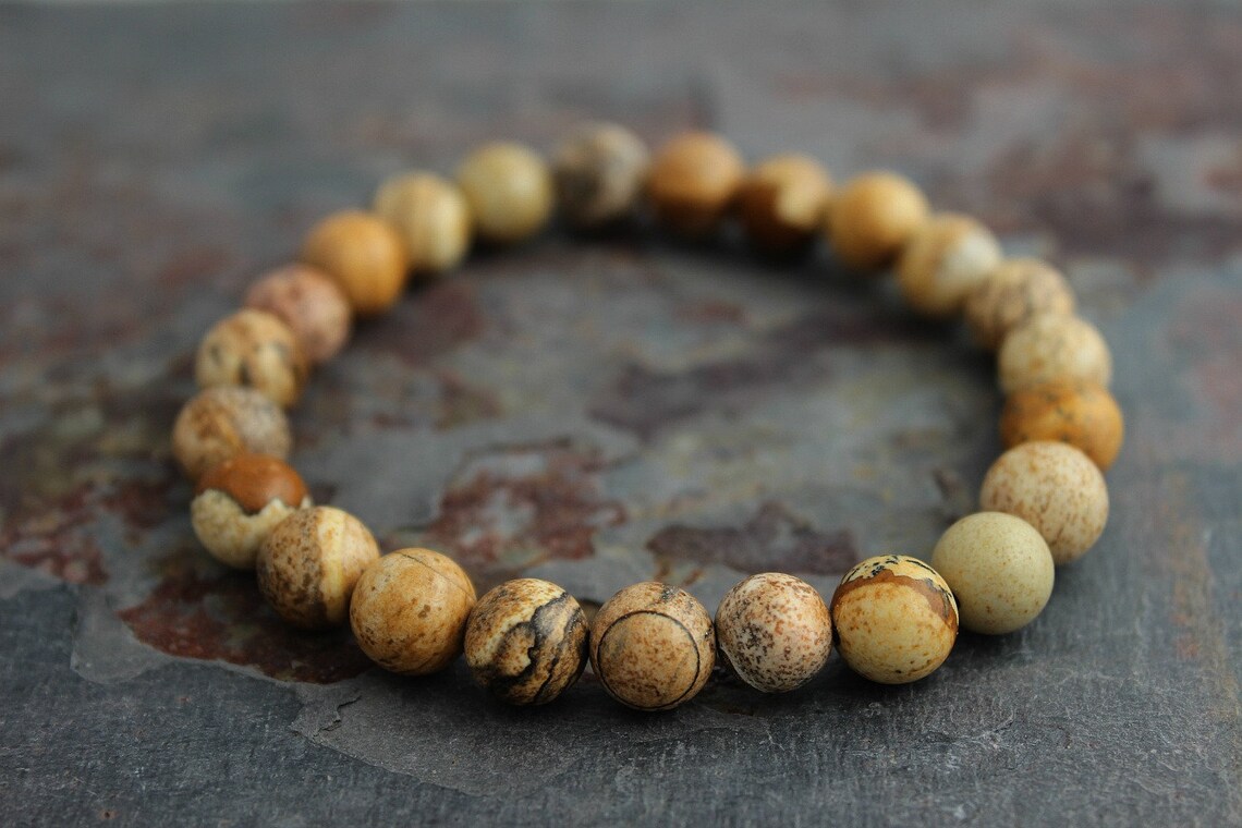 NEW Sand Jasper 3pc Mens Bracelet Set Gifts for Men for Dad Gift Mens ...