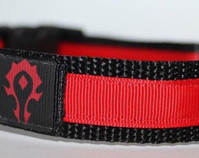 WOW Horde Inspired Dog Collar Cat Collar/cosplay/geekery/rpg/adjustable ...