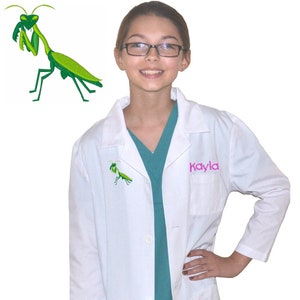 Personalized Kids Entomologist Lab Coat Praying Mantis Insect ...