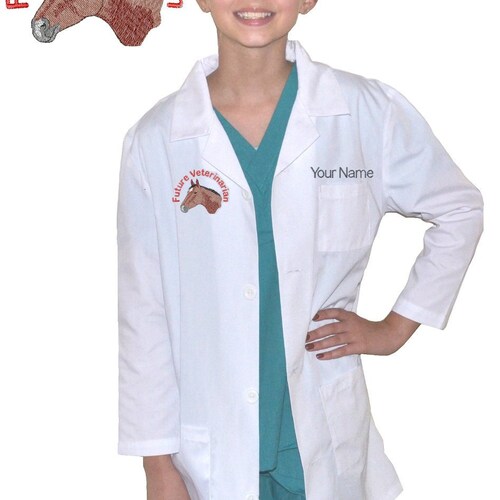 Embroidered Personalized Kids Veterinarian Lab Coat for Little - Etsy