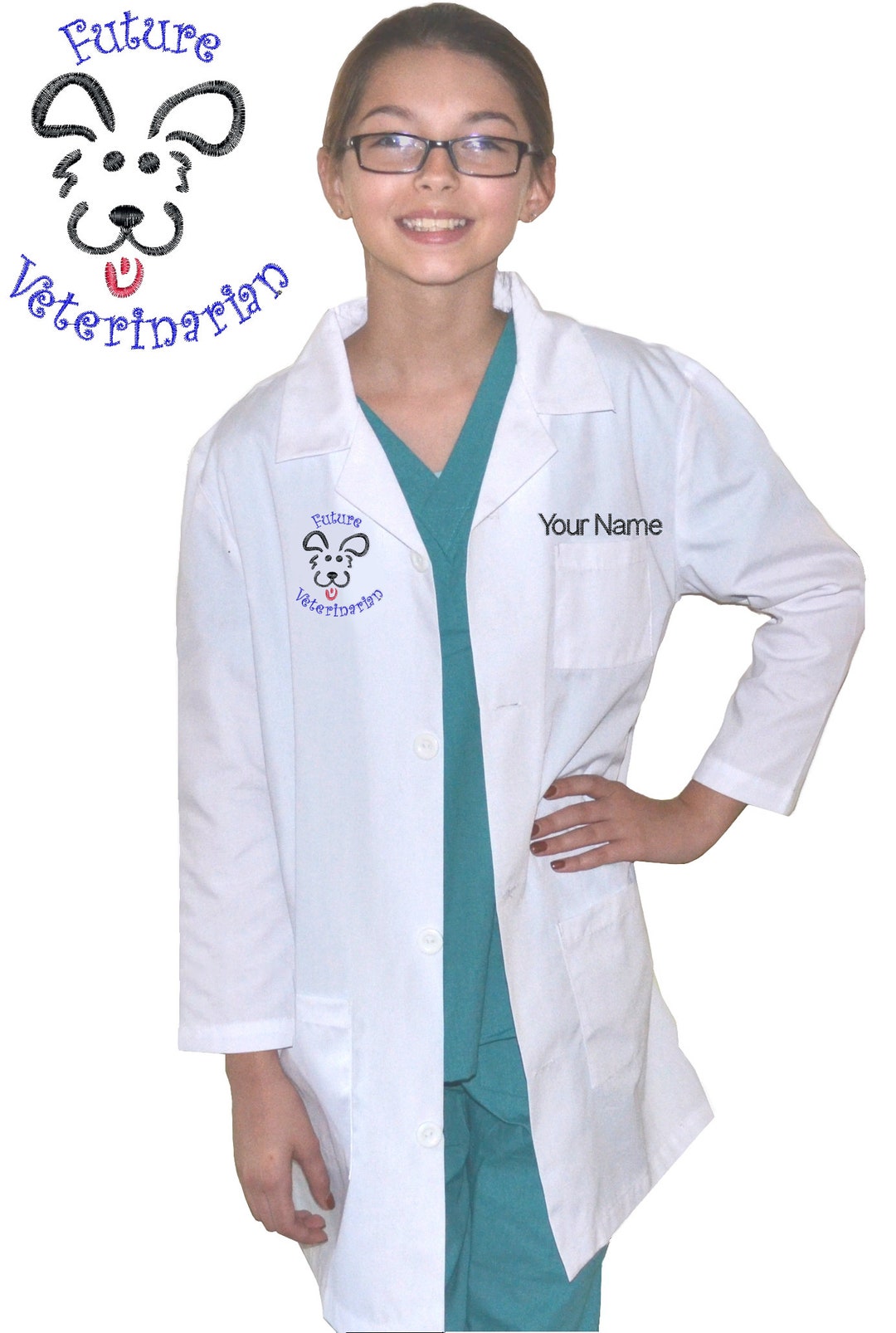 Embroidered Personalized Kids Veterinarian Lab Coat for Little - Etsy