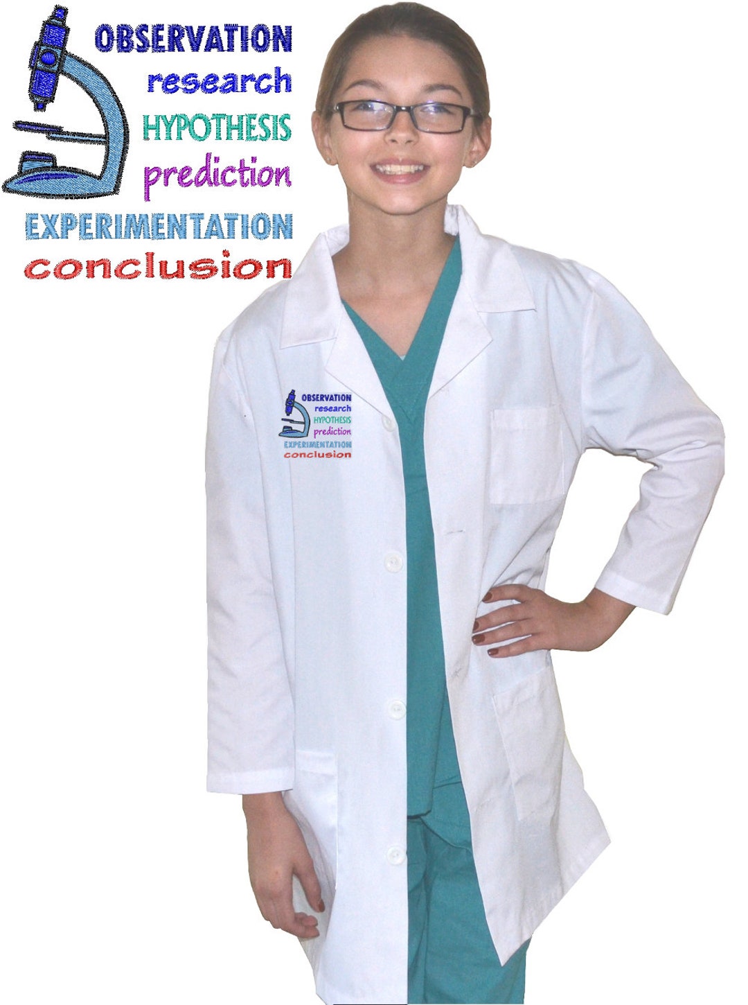 Kids Lab Coat With Scientific Method Embroidery Design - Etsy