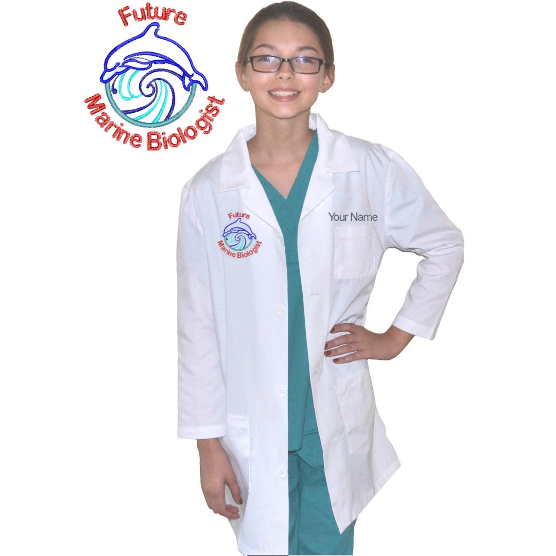 Personalized Kids Marine Biologist Lab Coat With Dolphin Embroidery ...