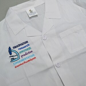 Kids Lab Coat With Scientific Method Embroidery Design - Etsy
