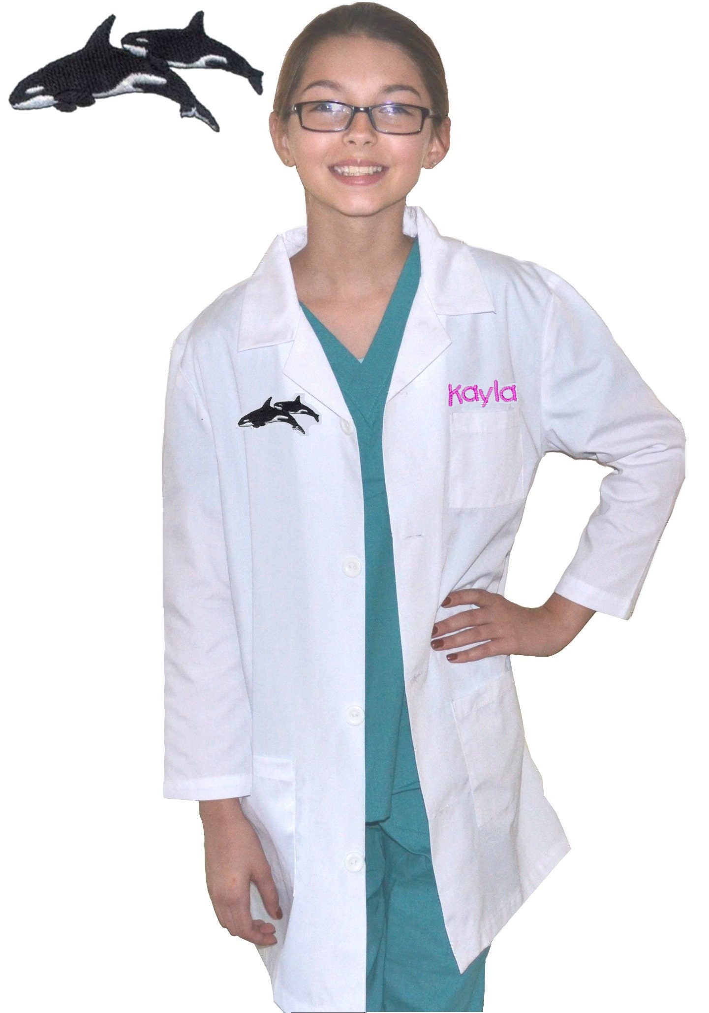 Personalized Kids Marine Biologist Lab Coat with Killer Whale | Etsy