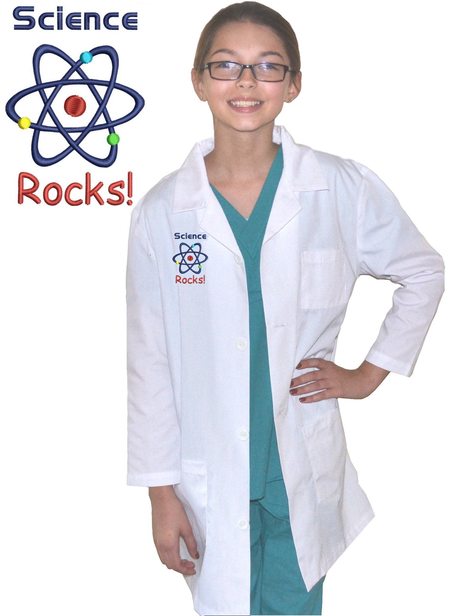Kids Science Lab Coat With Science Rocks Embroidery Design - Etsy