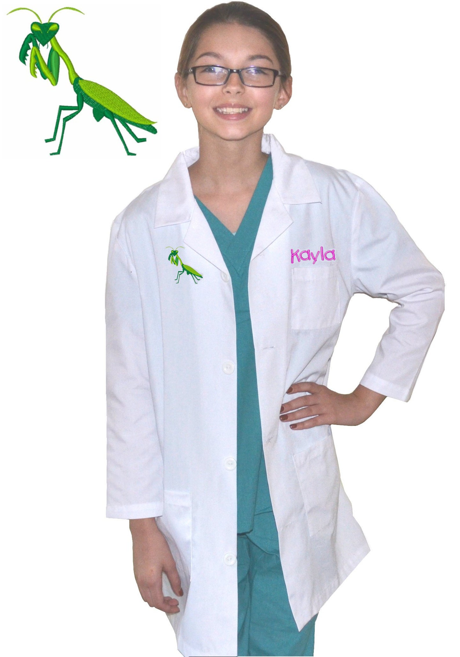 Personalized Kids Entomologist Lab Coat Praying Mantis Insect - Etsy