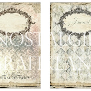 Journal Covers Printable Display Cards Vintage Papers Frames - Etsy