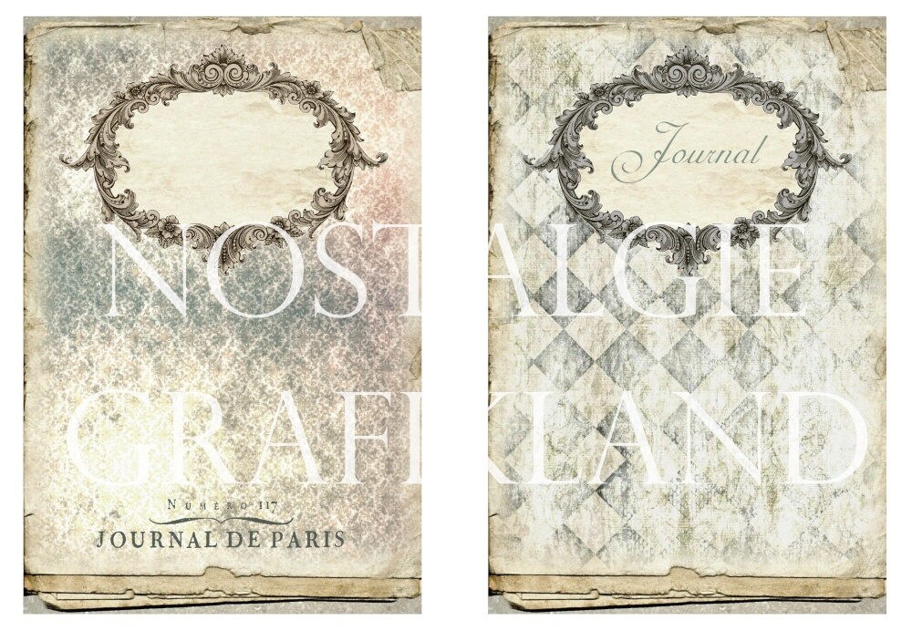 Journal Covers Printable Display Cards Vintage Papers Frames - Etsy