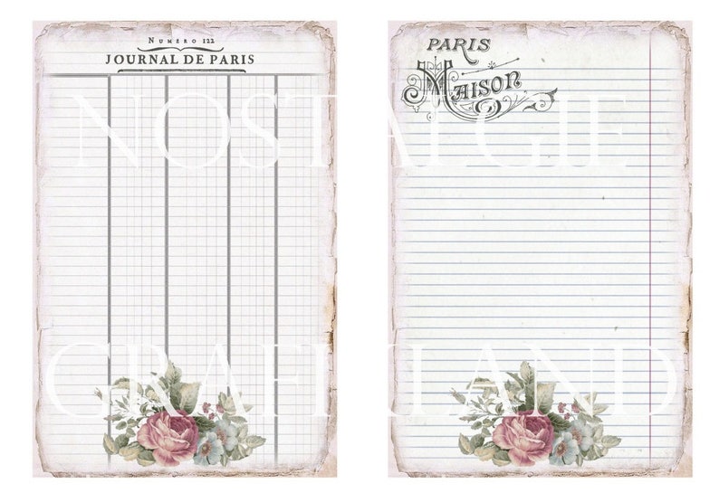 French Ledger Writing Paper Ephemera Vintage Papers Shabby - Etsy