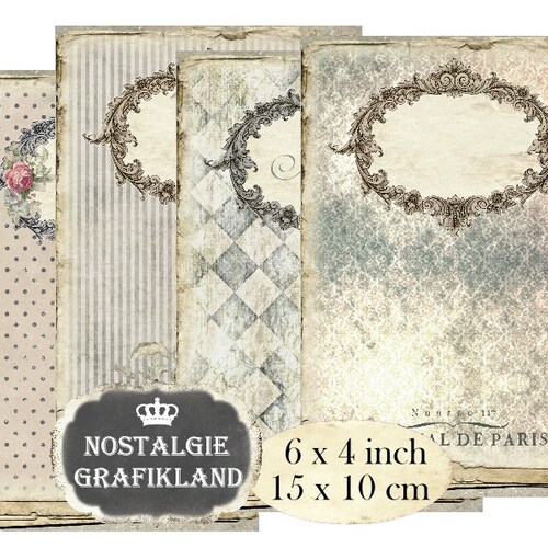 Journal Covers Printable Display Cards Vintage Papers Frames - Etsy